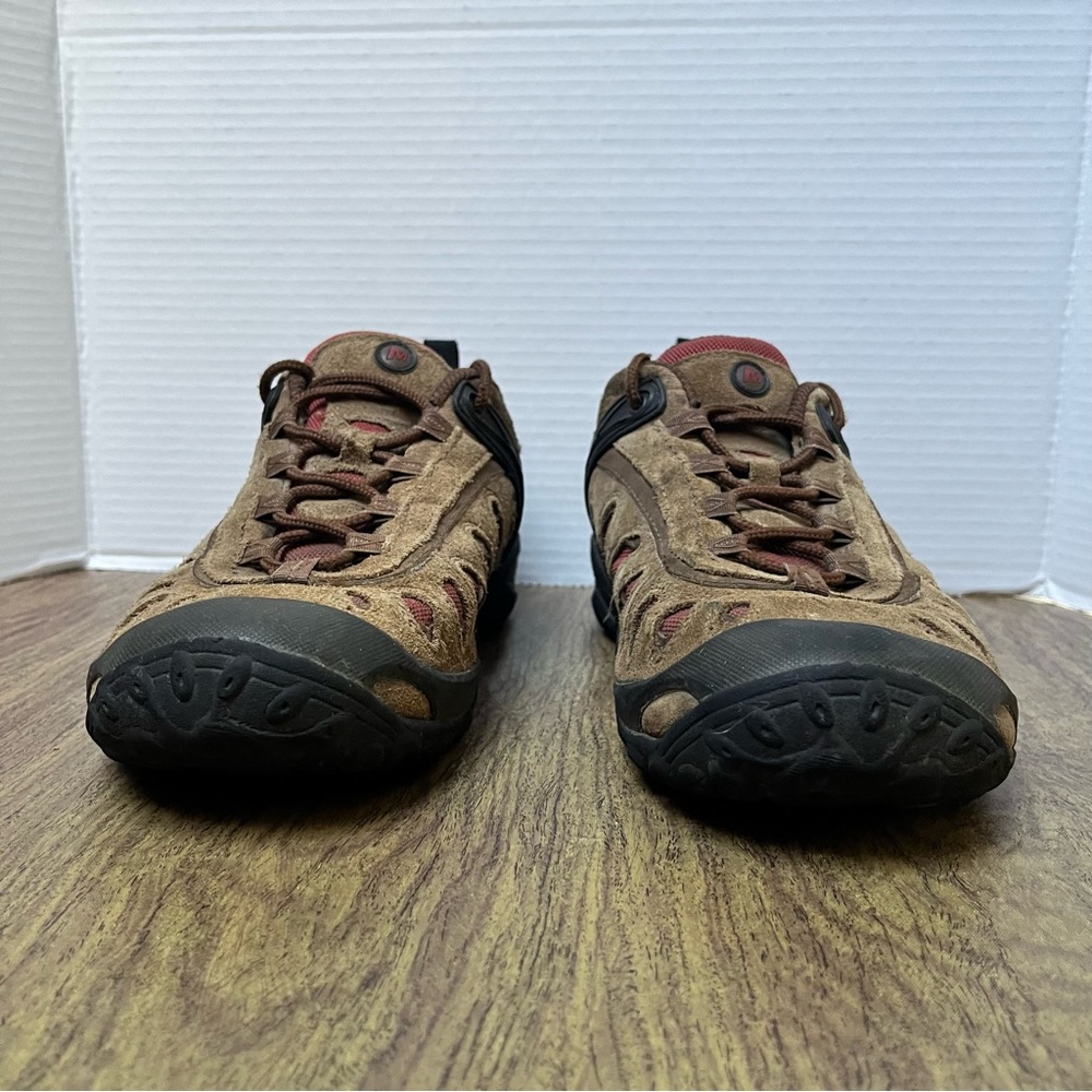 Merrell Chameleon Leather Tan And Brown Hiking Sneake… - Gem